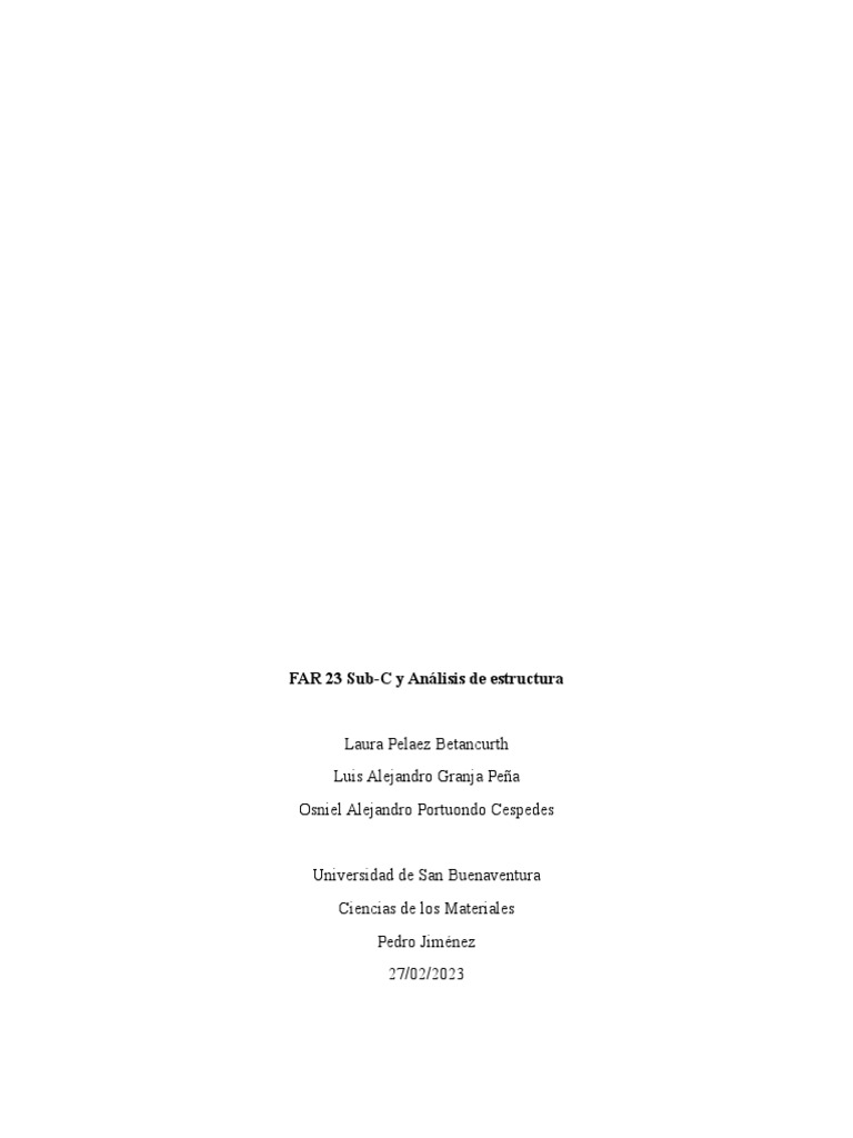 FAR 23 Sub - C y Analisis de Estructura PDF | PDF | Aeronave | Avión