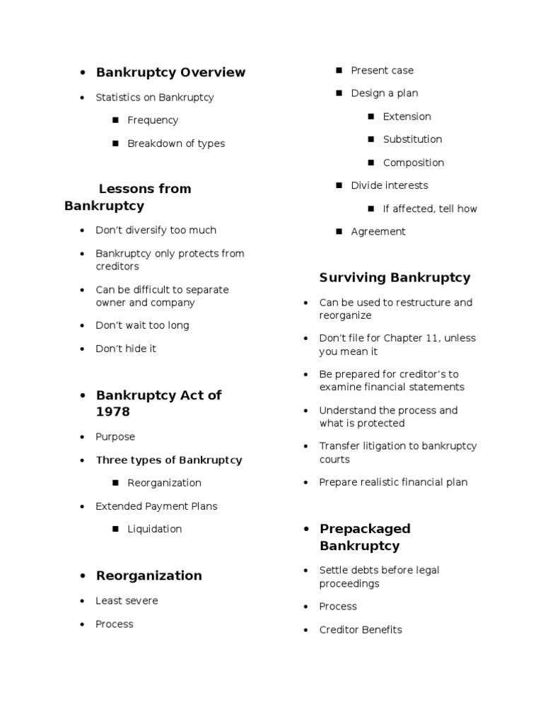 Bankruptcy Overview: Three Types of Bankruptcy | PDF | Bankruptcy | Stocks
