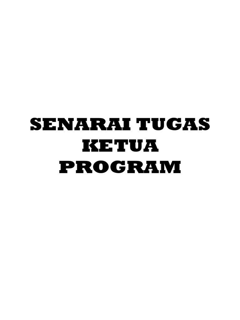 C6 Senarai Tugas Ketua Program | PDF