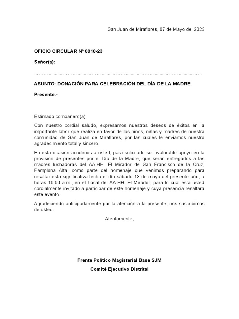 Solicitud Dia de La Madre | PDF