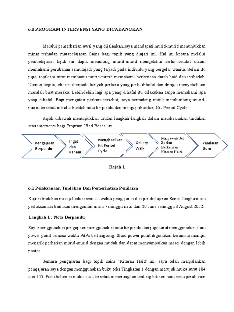 6.0 Tindakan Intervensi Yang Dicadangkan PDF | PDF