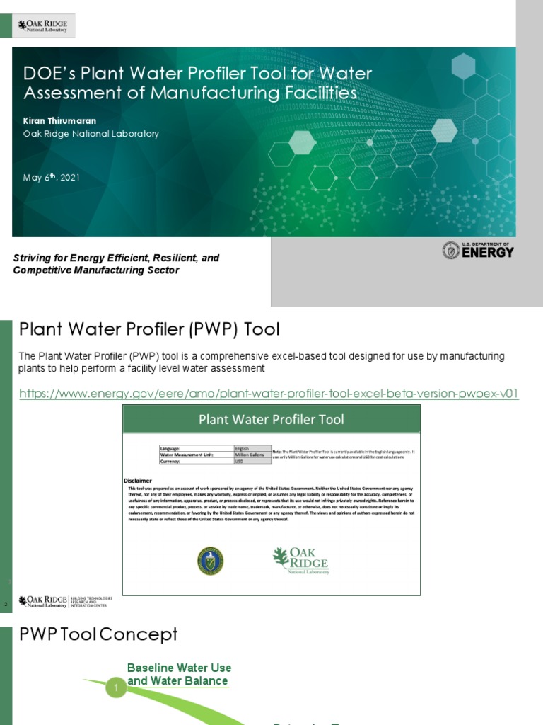 Manufacturing Water Assessment Tool | PDF | Water | Water Treatment