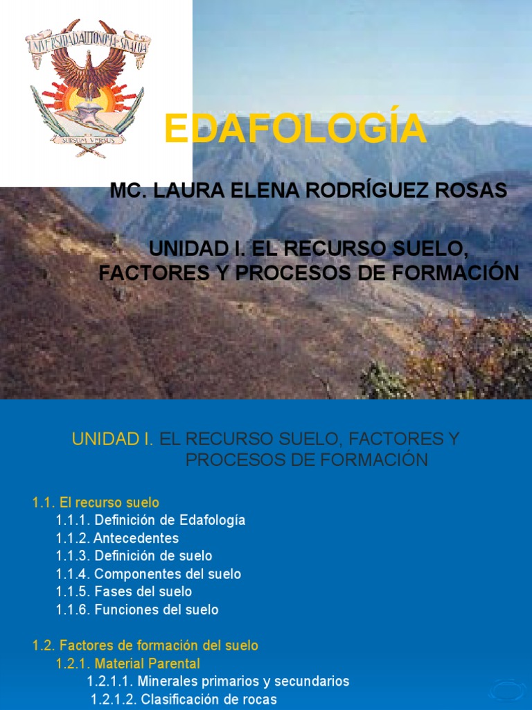 Definición y fundamentos de edafología | PDF | Suelo | Roca (geología)