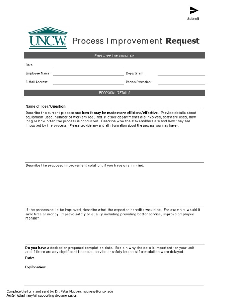 Process Improvement Proposal Form | PDF | Business