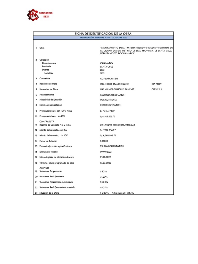 Ficha Identificaicon Val 03 | PDF