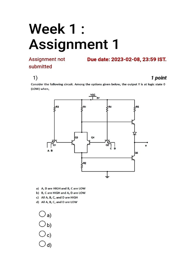 Digital Electrical Circuits Assignment - 1 | PDF