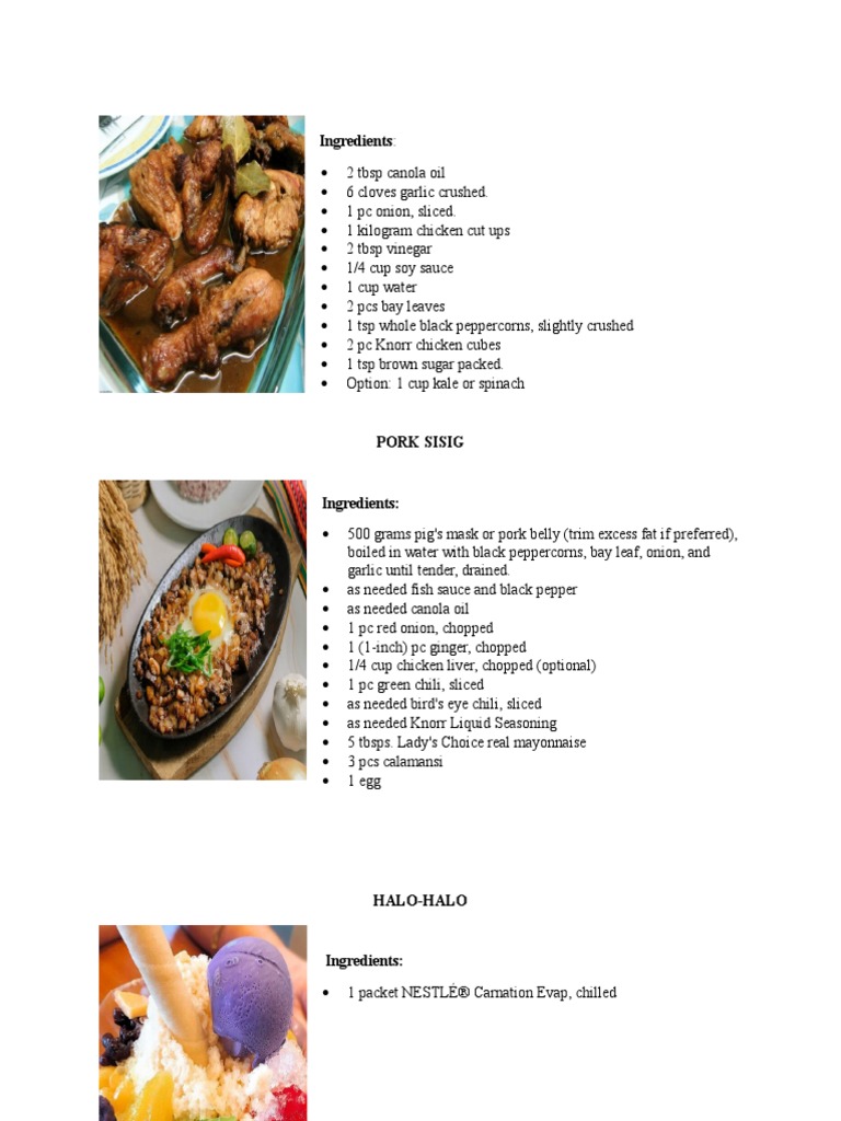 DISHES AND DESSERT Project | PDF