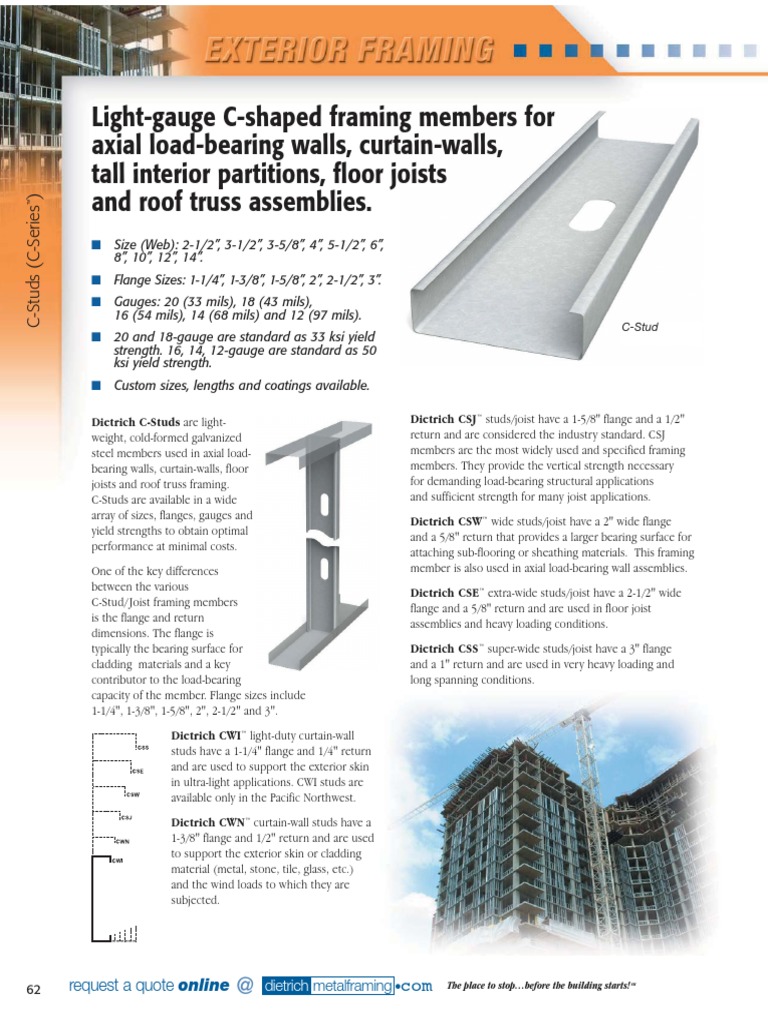 C Studs | PDF | Framing (Construction) | Building Technology