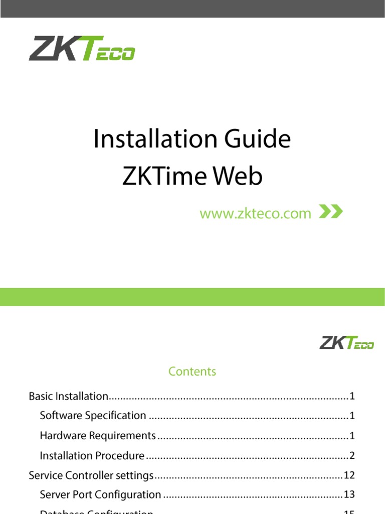 ZKTime Web Installation Guide - V2.0 - 2017.4EN | PDF