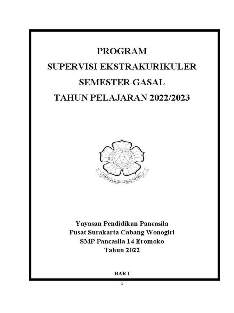 Program Supervisi Ekstrakurikuler SMP 1 GMT | PDF | Karier & Perkembangan | Bisnis