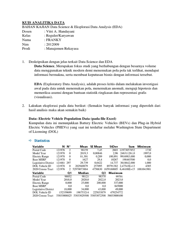 KUIS-Analitika Data Franky | PDF