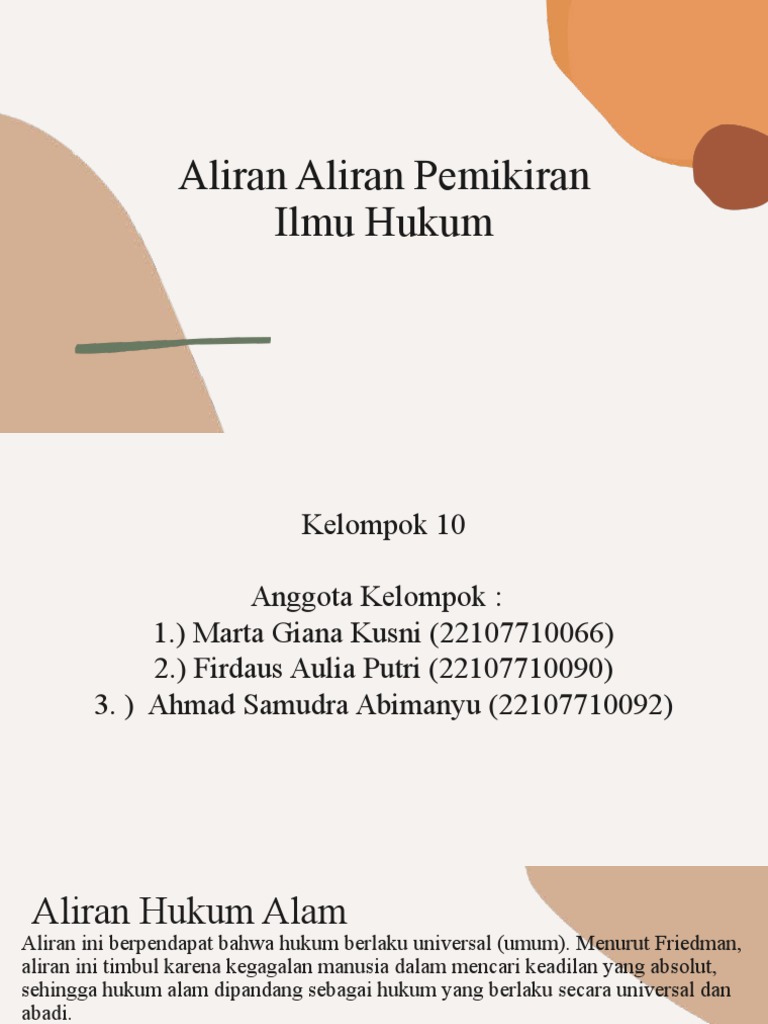 Revisi PIH-ppt Aliran Pemikiran Hukum | PDF