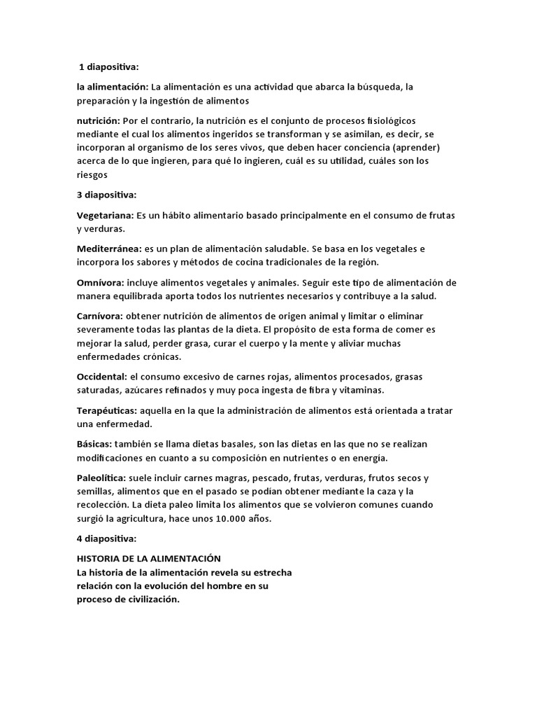 Historia de La Alimentacion y Nutricion | PDF | Alimentos | Dieta