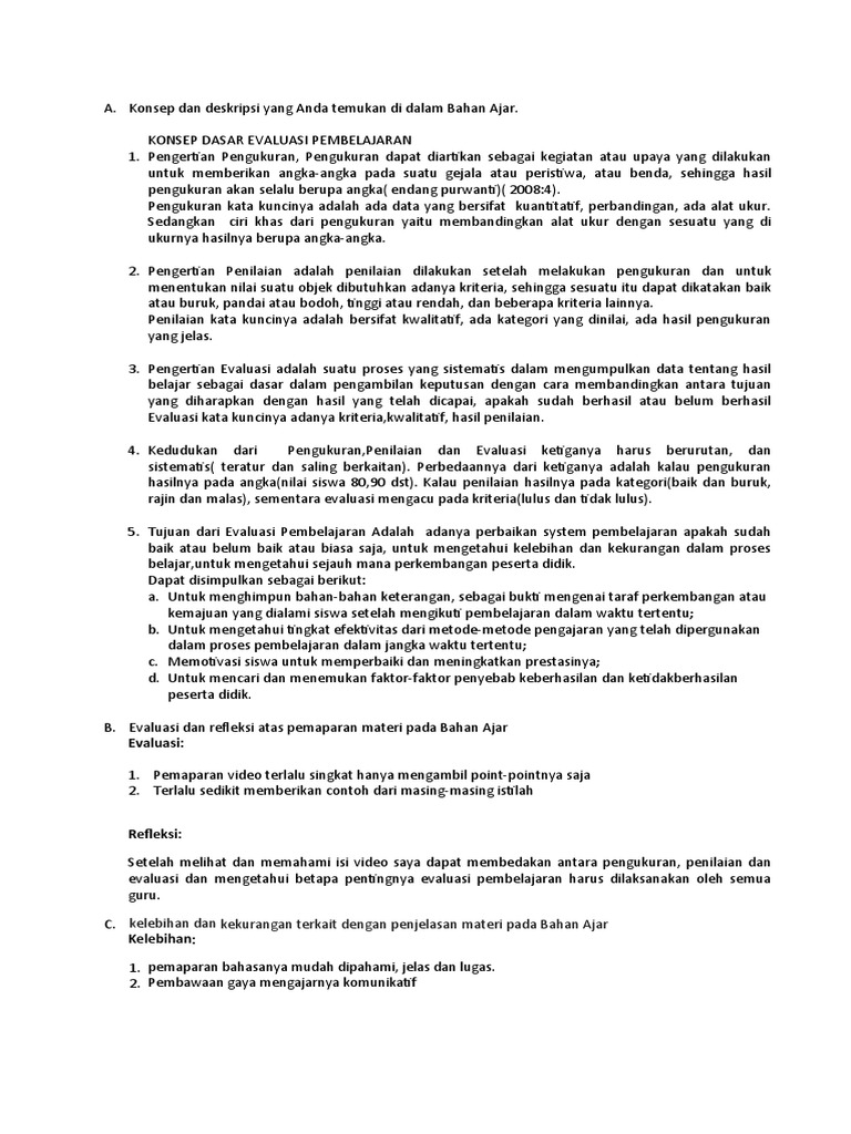 Analisa Bahan Ajar KB 1 | PDF