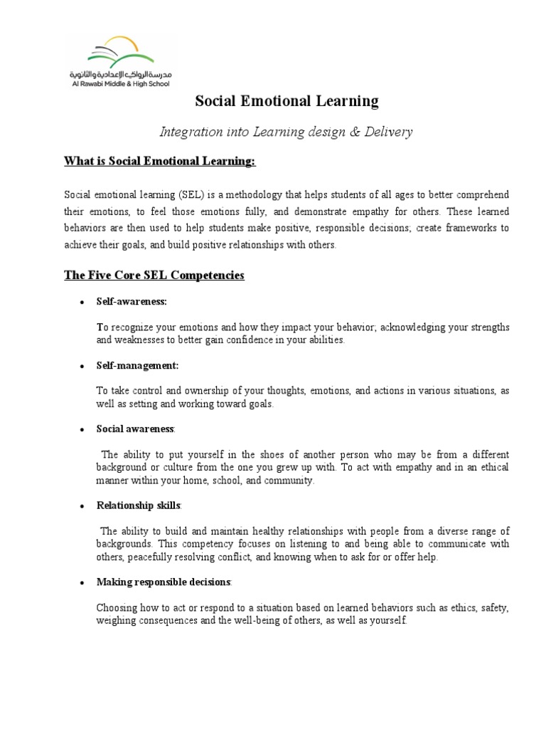Social Emotional Learning | PDF | Emotions | Goal