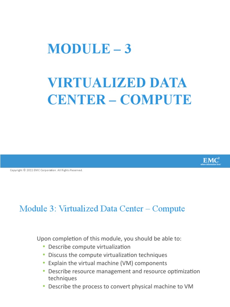 CIS Module 3 - VDC - Compute | PDF | Virtualization | Virtual Machine