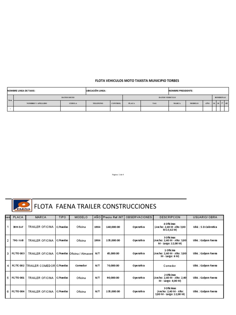 FLOTA DE VEHICULOS | PDF
