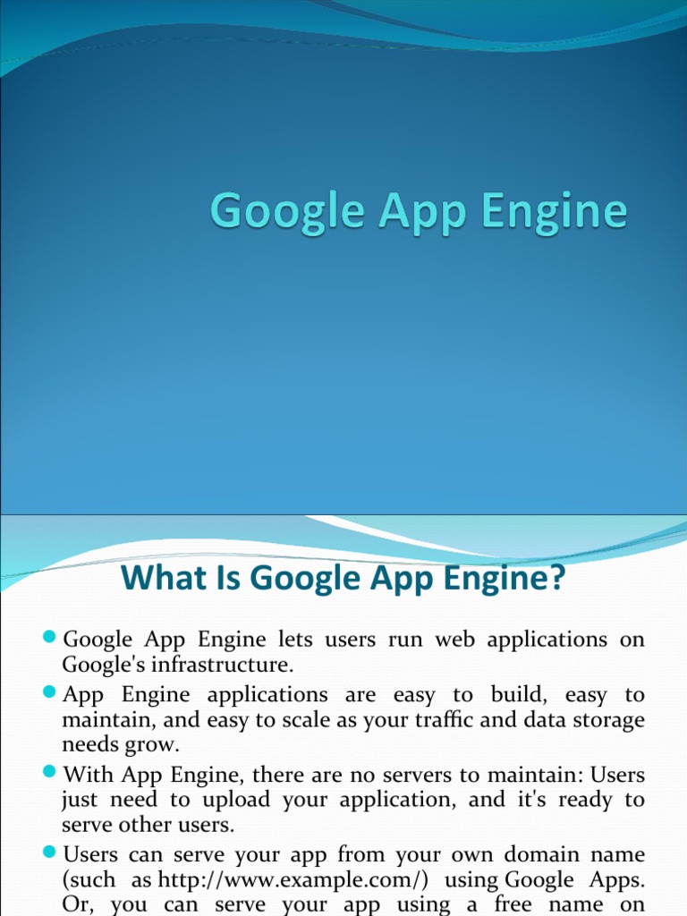 Google App Engine | PDF | Web Application | Java (Programming Language)