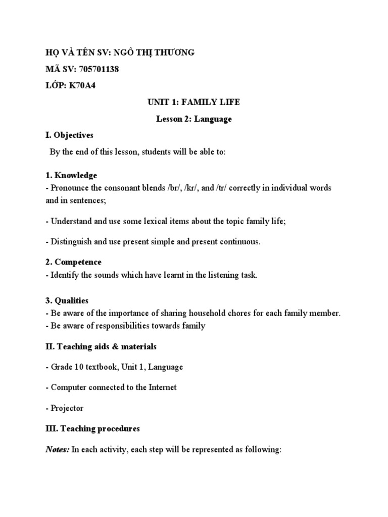 Lesson Plan Unit 1 Language Sách Global Success L P 10 | PDF ... Lesson Plan Unit 1 Language Sách Global Success L P 10 | PDF ...