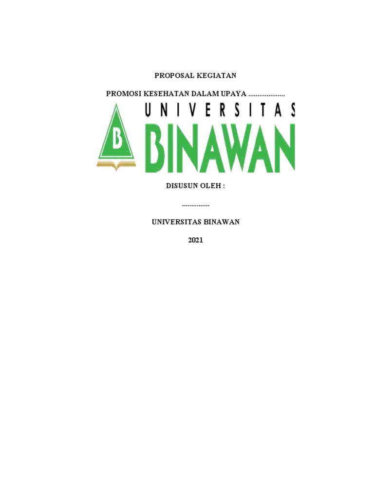 Proposal Kegiatan Promosi Kesehatan | PDF | Karier & Perkembangan ...
