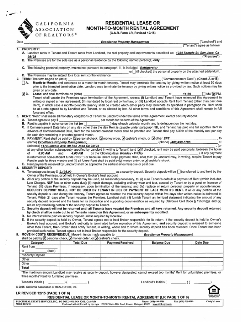 California Lease | PDF