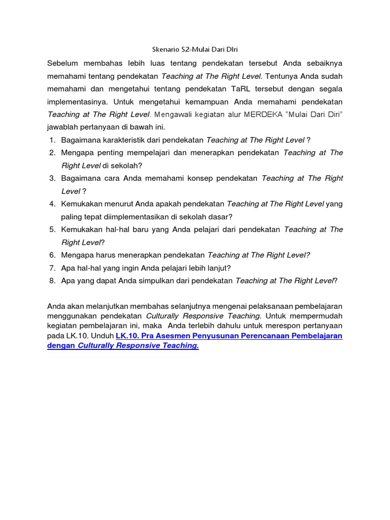 Skenario S2-Mulai Dari DIri PDF | PDF | Karier & Perkembangan | Ilmu Sosial