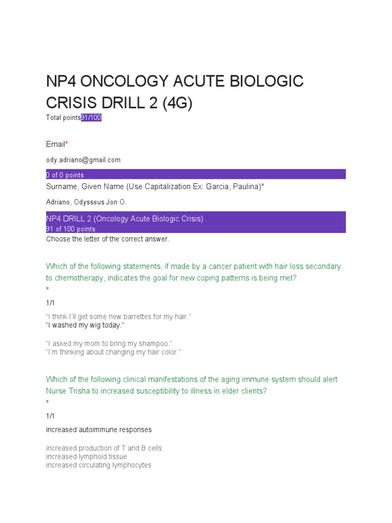 NP4 Oncology Acute Biologic Crisis Drill 2 | PDF | Coronary Circulation | Myocardial Infarction