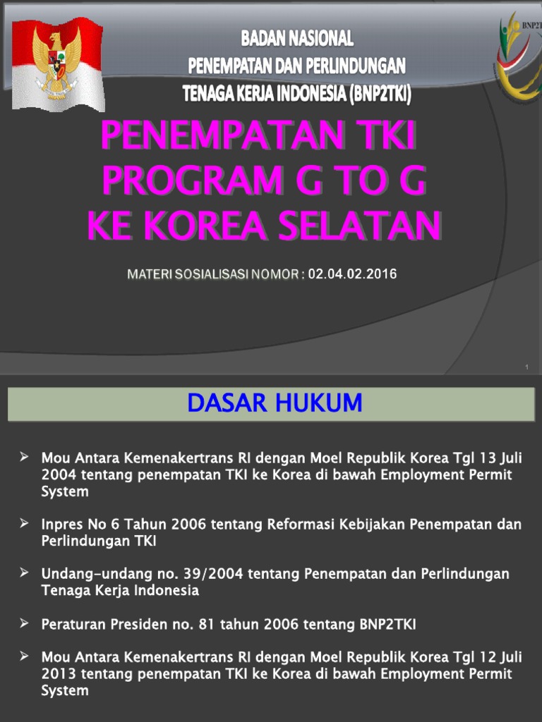 Materi Presentasi G To G Ke Korea Selatan 2017 | PDF