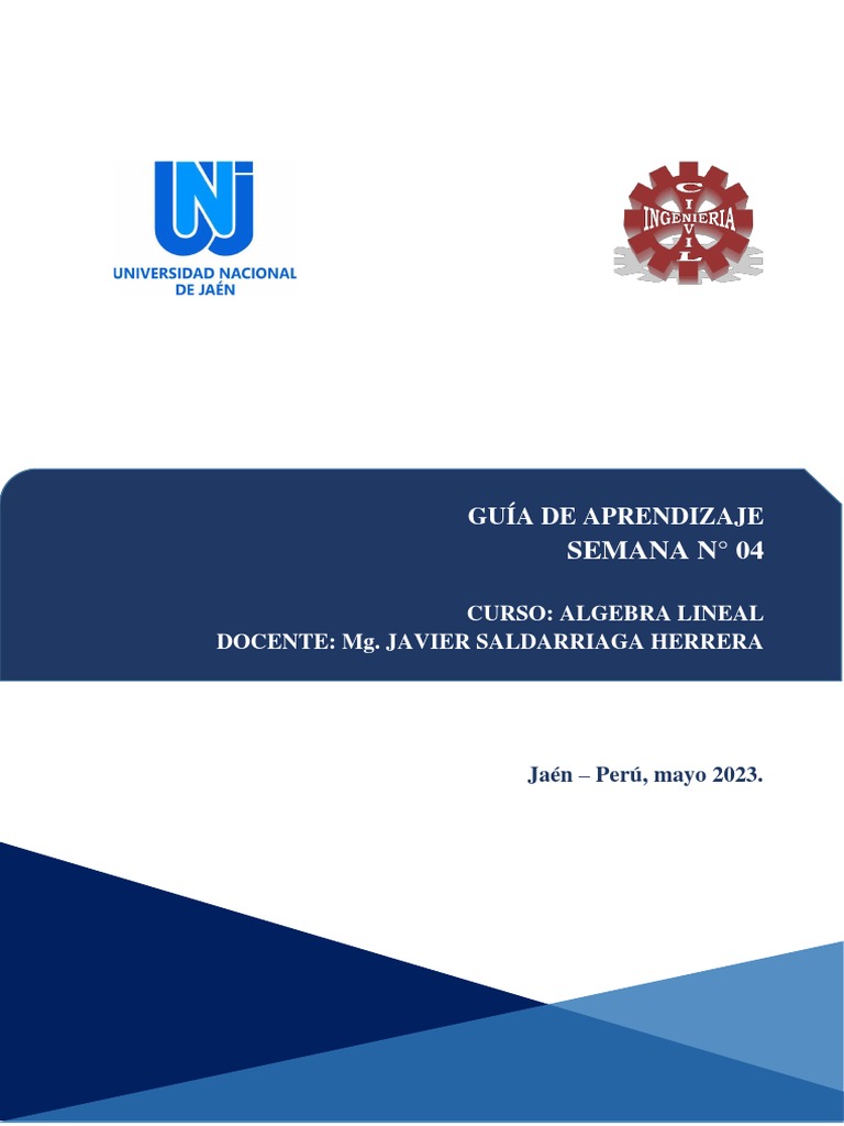 Álgebra Lineal Sem4 PDF | PDF | Ecuaciones | Matriz (Matemáticas)