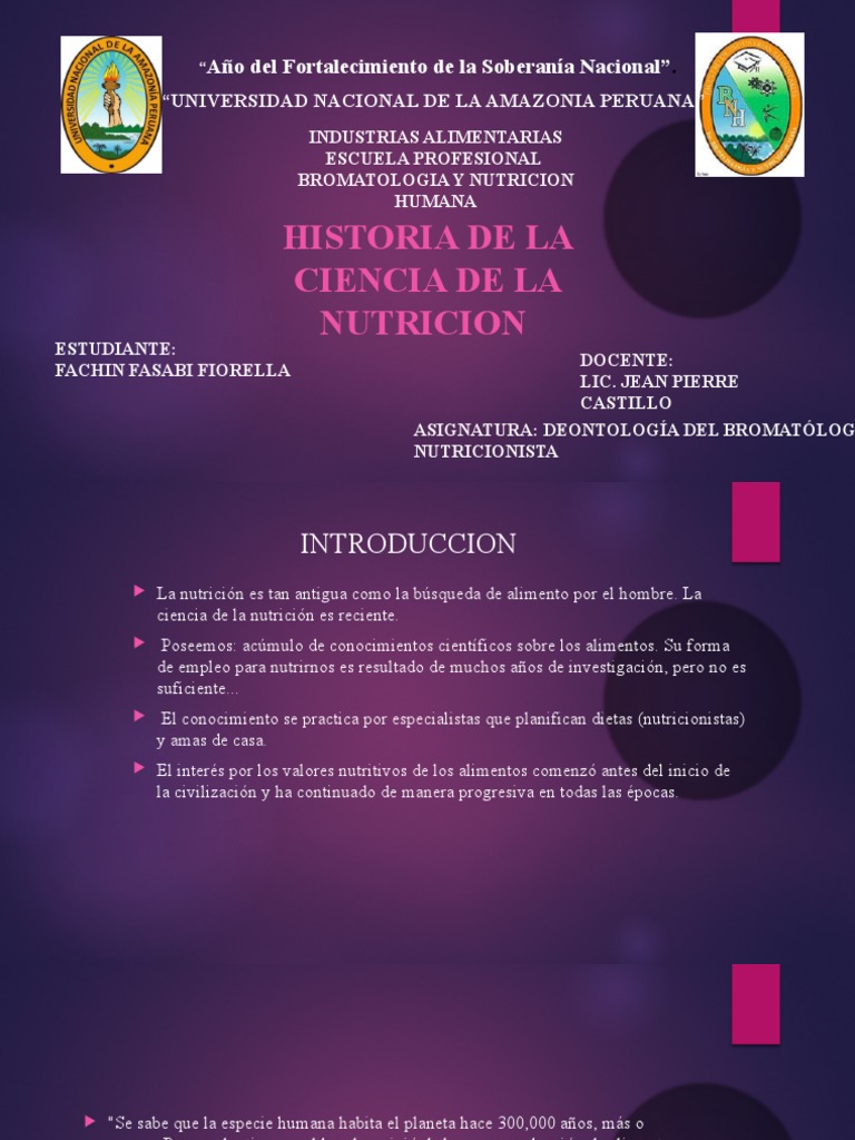 Historia de La Ciencia de La Nutricion 5 | Descargar gratis PDF | Nutrición | Dieta y nutrición
