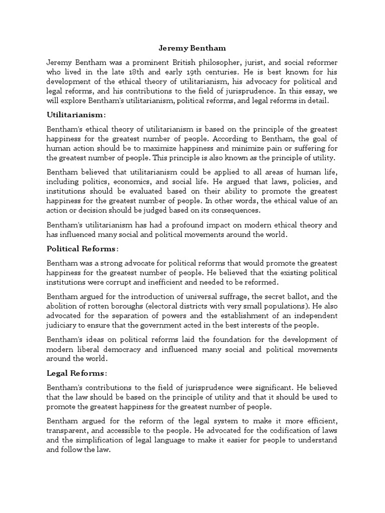Jeremy Bentham | PDF