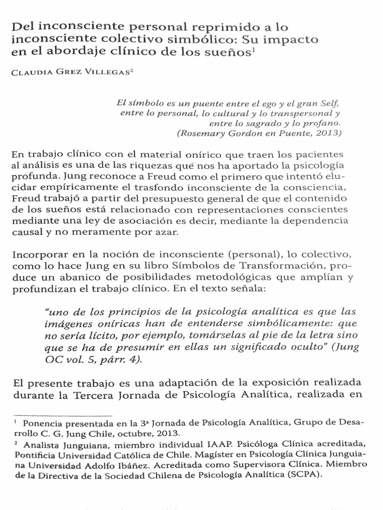 Del Inconsciente Personal Reprimido A Los Inconsciente Colectivo ...