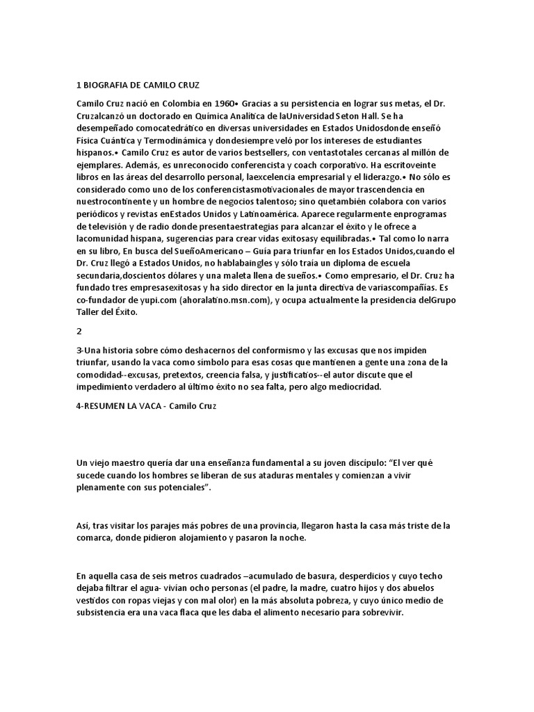 1 Biografia de Camilo Cruz | PDF
