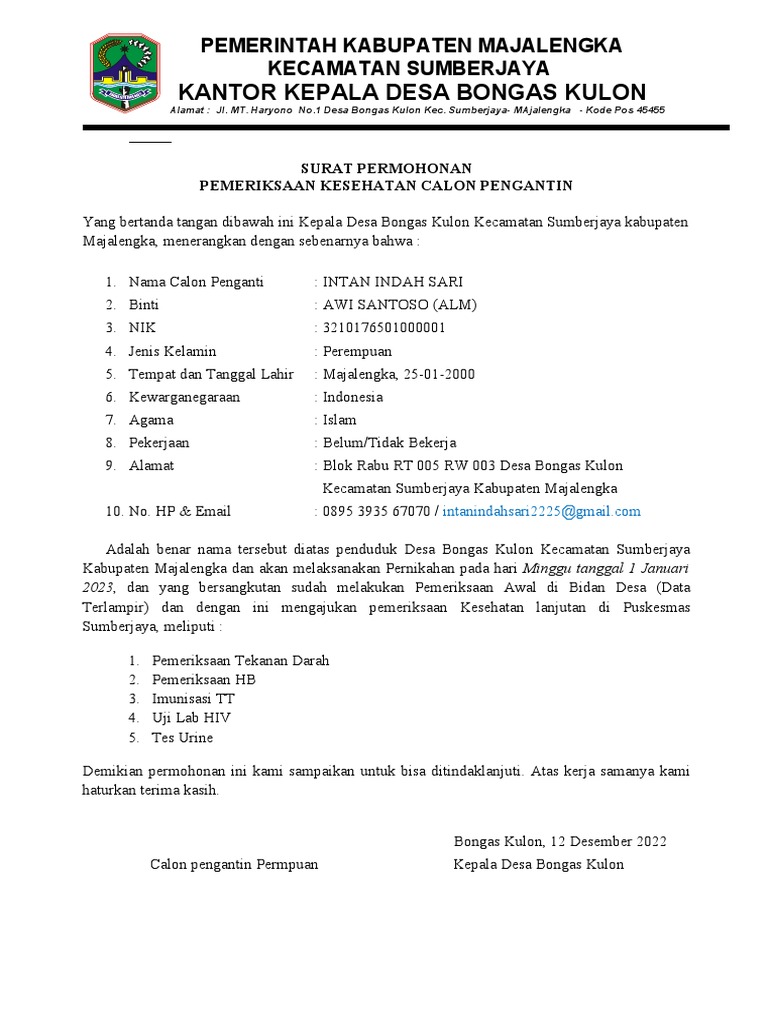 PEMERIKSAAN CATIN | PDF