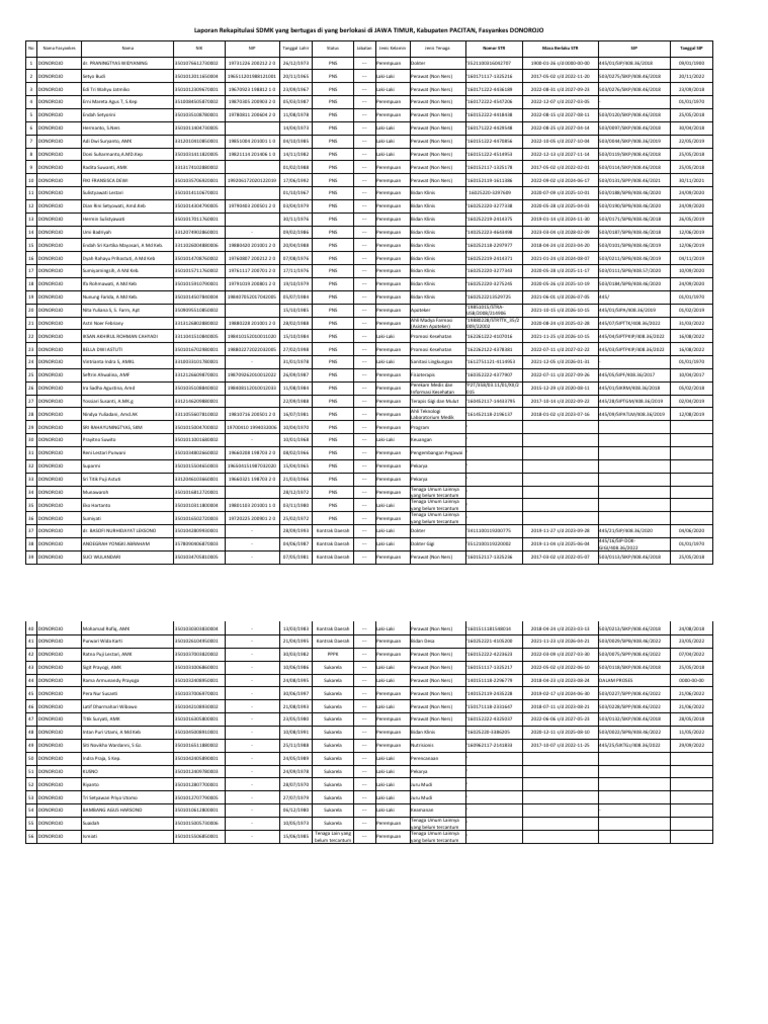 Rekap Pegawai Ok PDF | PDF