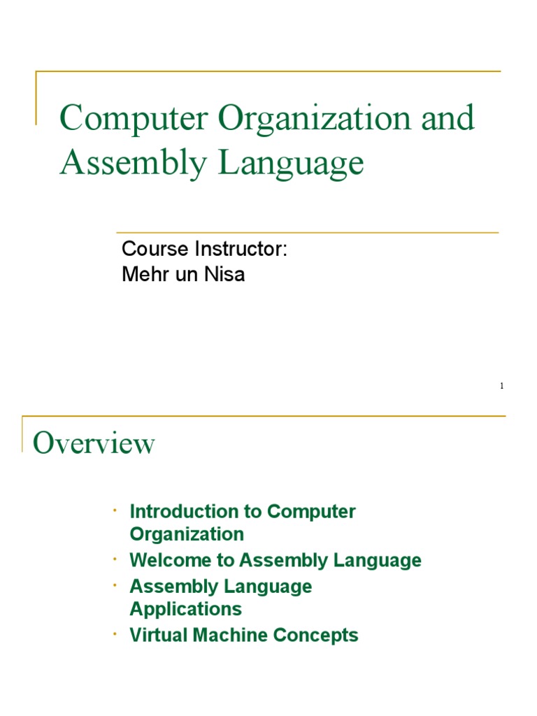 Introduction to Computer Organization | PDF | Assembly Language ...
