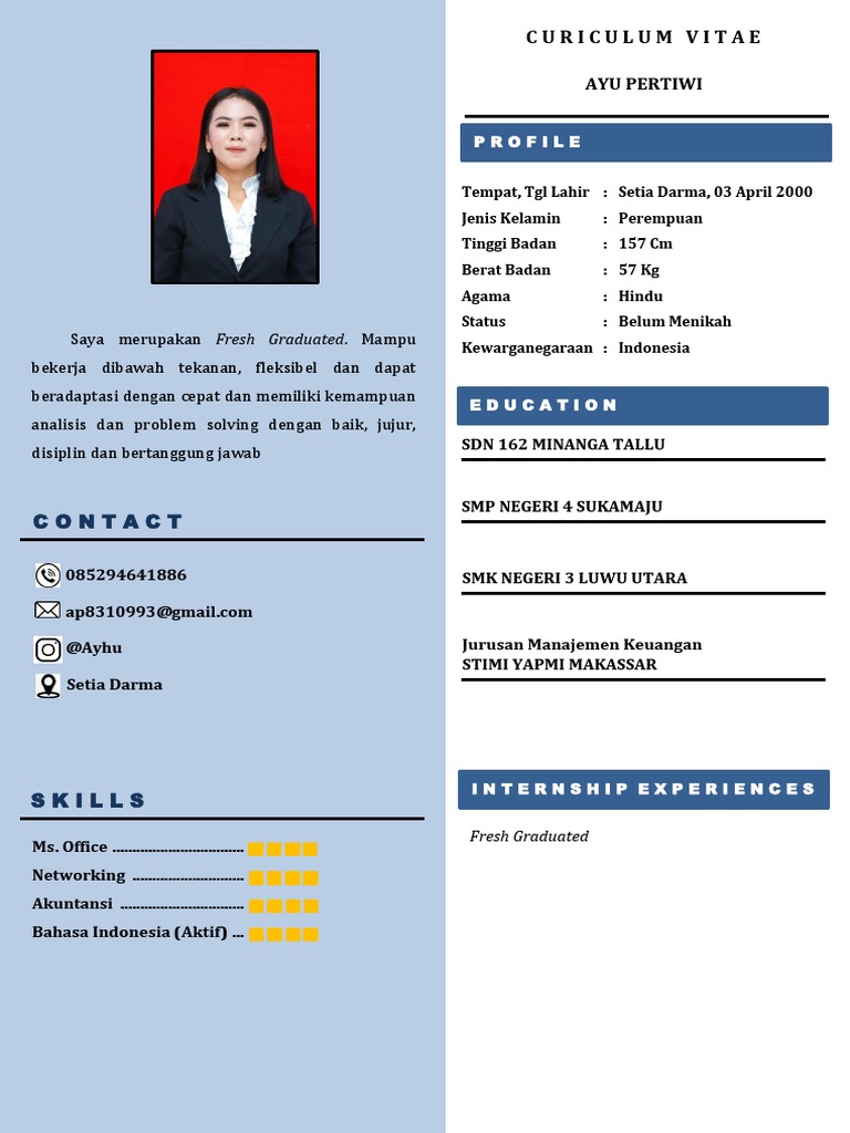 CV Ayu Pertiwi PDF | PDF