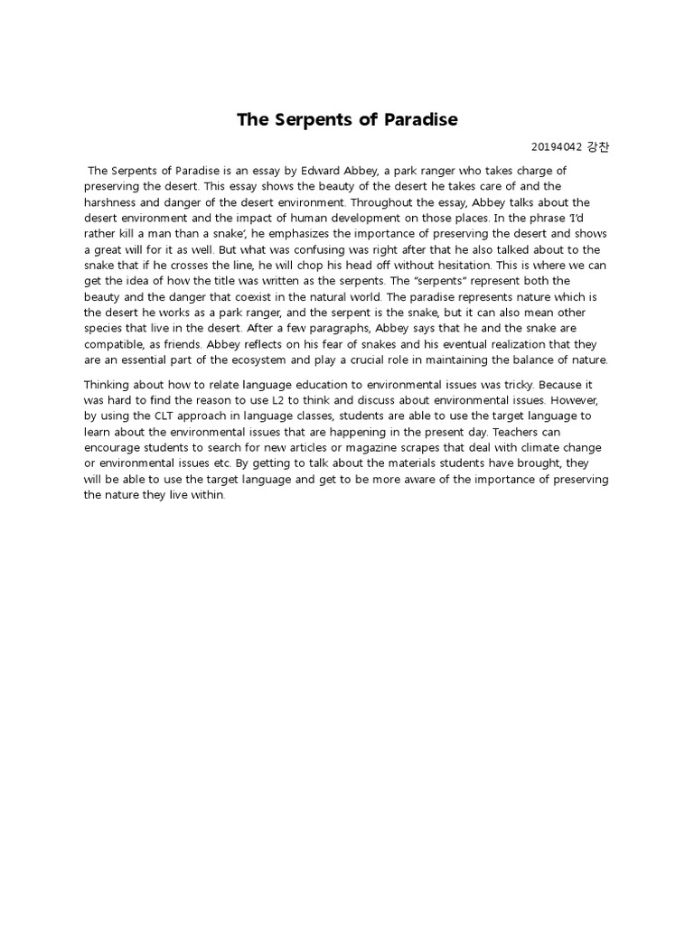 The Serpents of Paradise | PDF