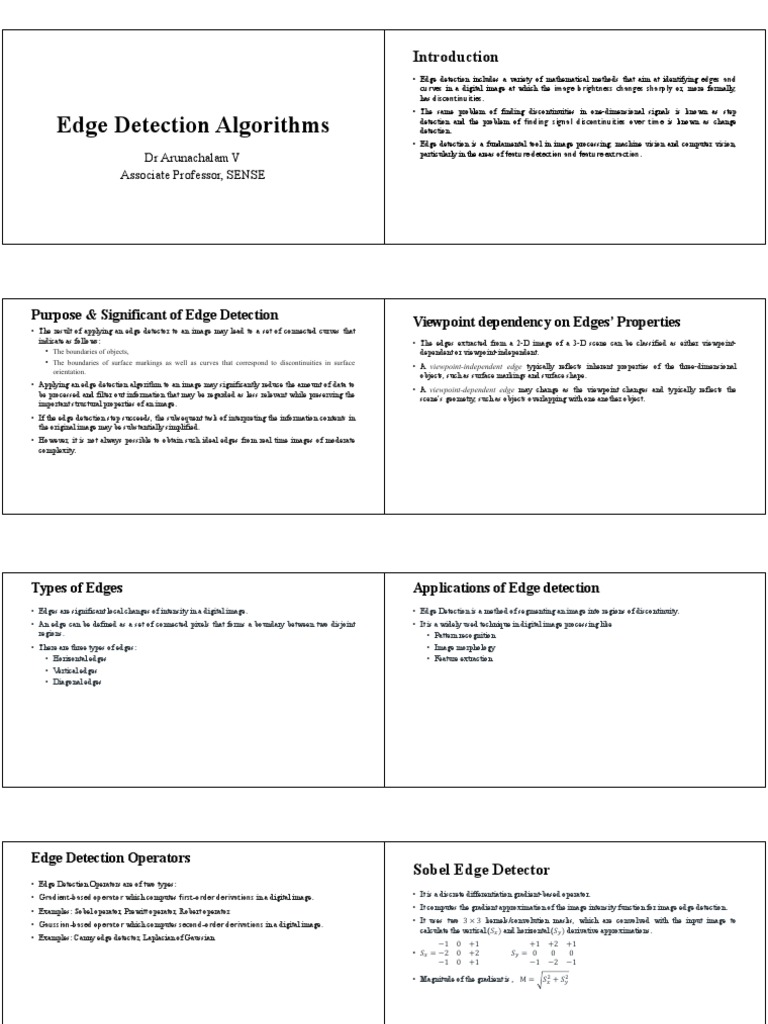 0 Edge Detection Sobel Algorithm 8 Files Merged Pdf Multidimensional Signal Processing