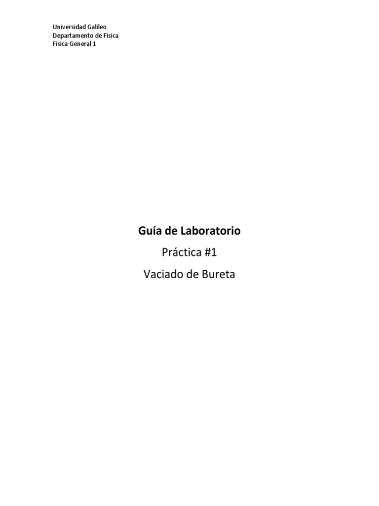 Gu A PR Ctica 1 - Bureta PDF | PDF | Laboratorios | Medición