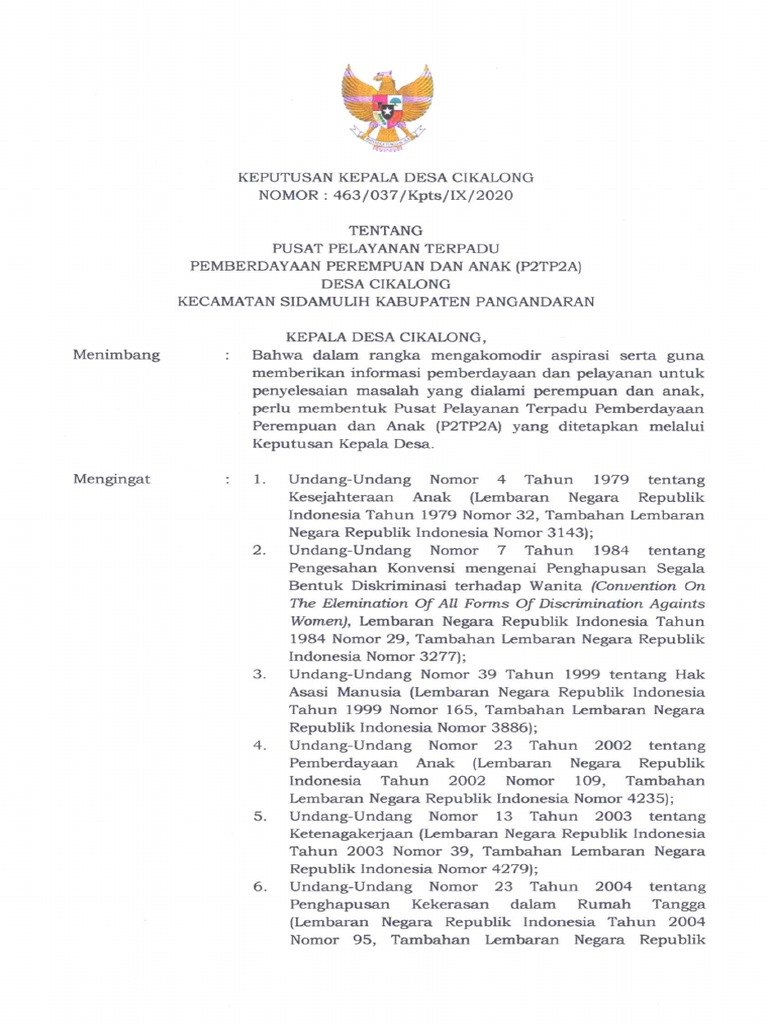 SK Pembentukan P2tp2a | PDF