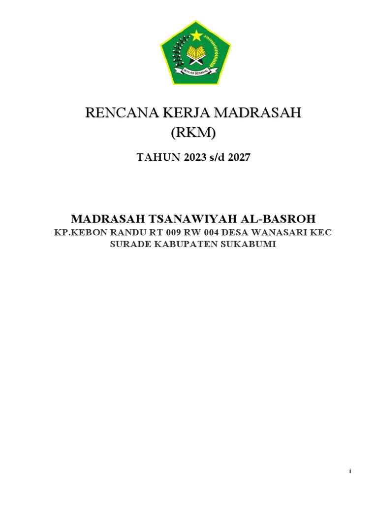 Rencana Kerja Madrasah (RKM) | PDF