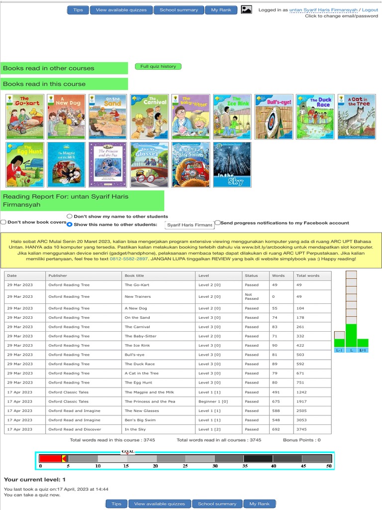 M-Reader School Student Page PDF | PDF