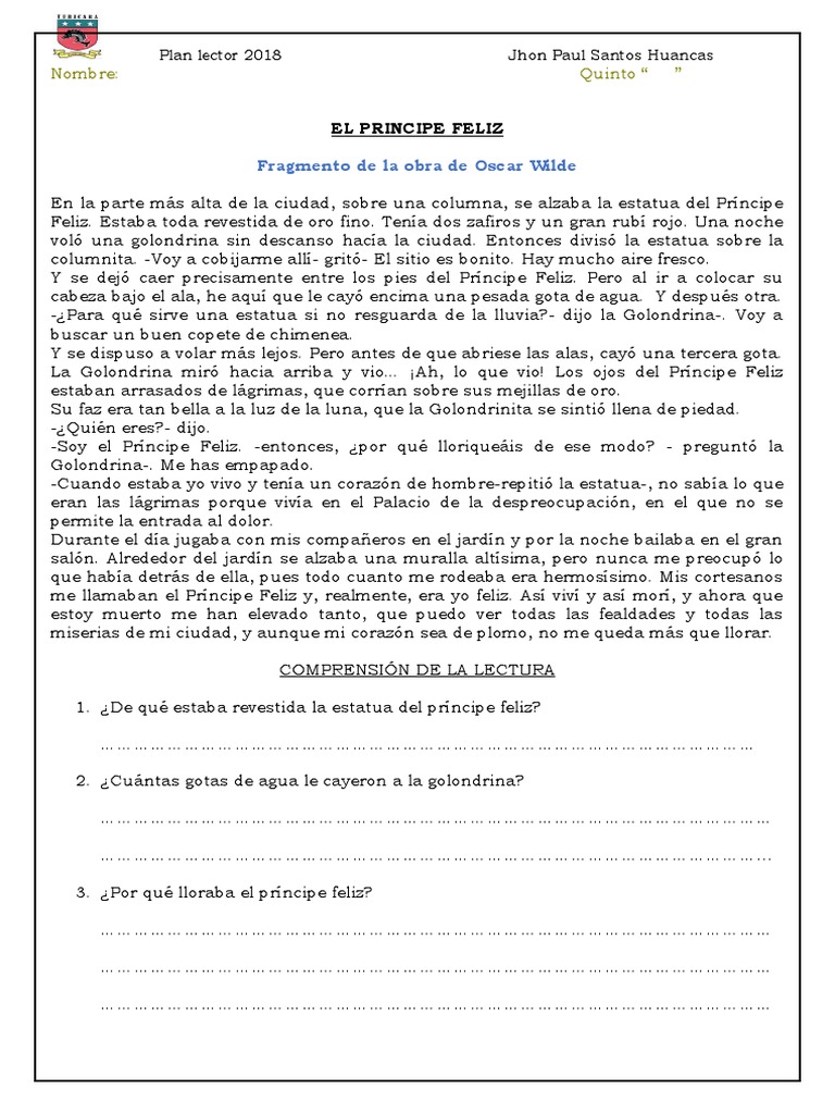 El Principe Feliz 3ro | PDF