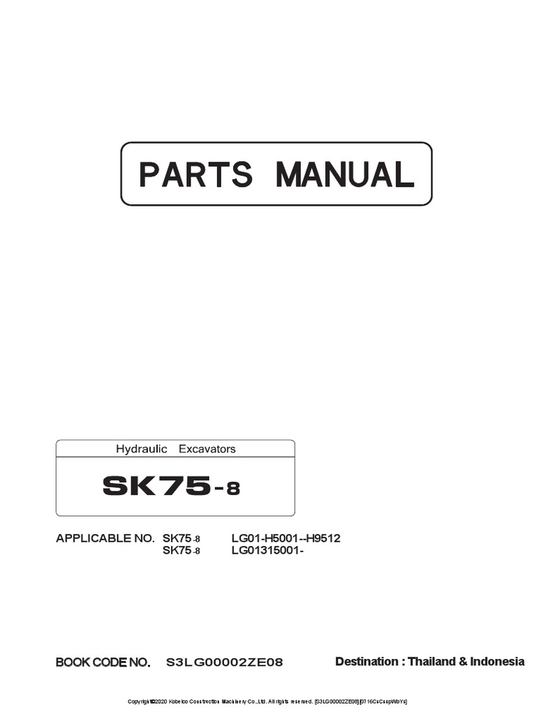 Parts Manual SK75-8 PDF | PDF
