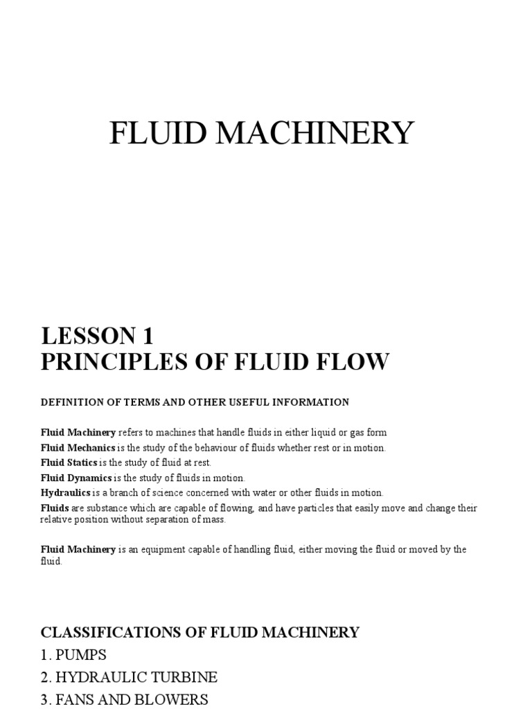 FLUID MACHINERY-presentation | PDF