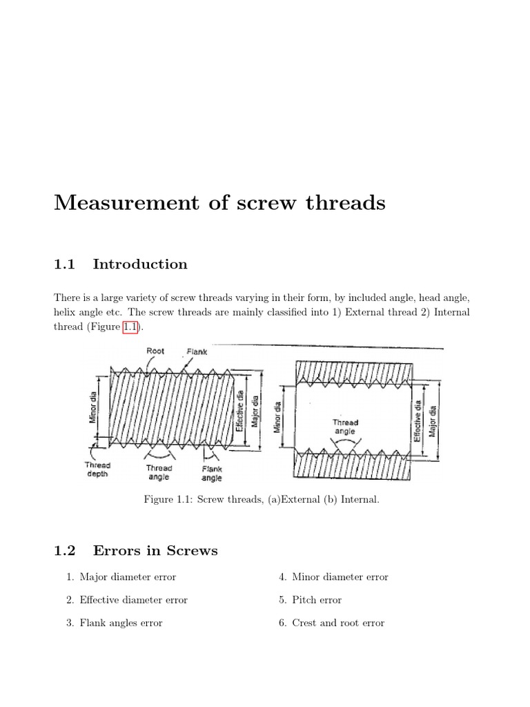 Screw Thread Measurement Guide | PDF | Interferometry | Gear