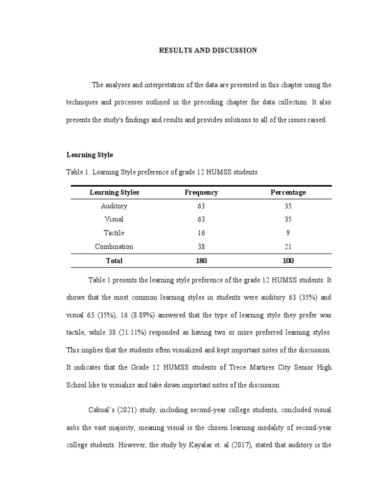 Chap 4 g5 | PDF | Learning Styles | P Value