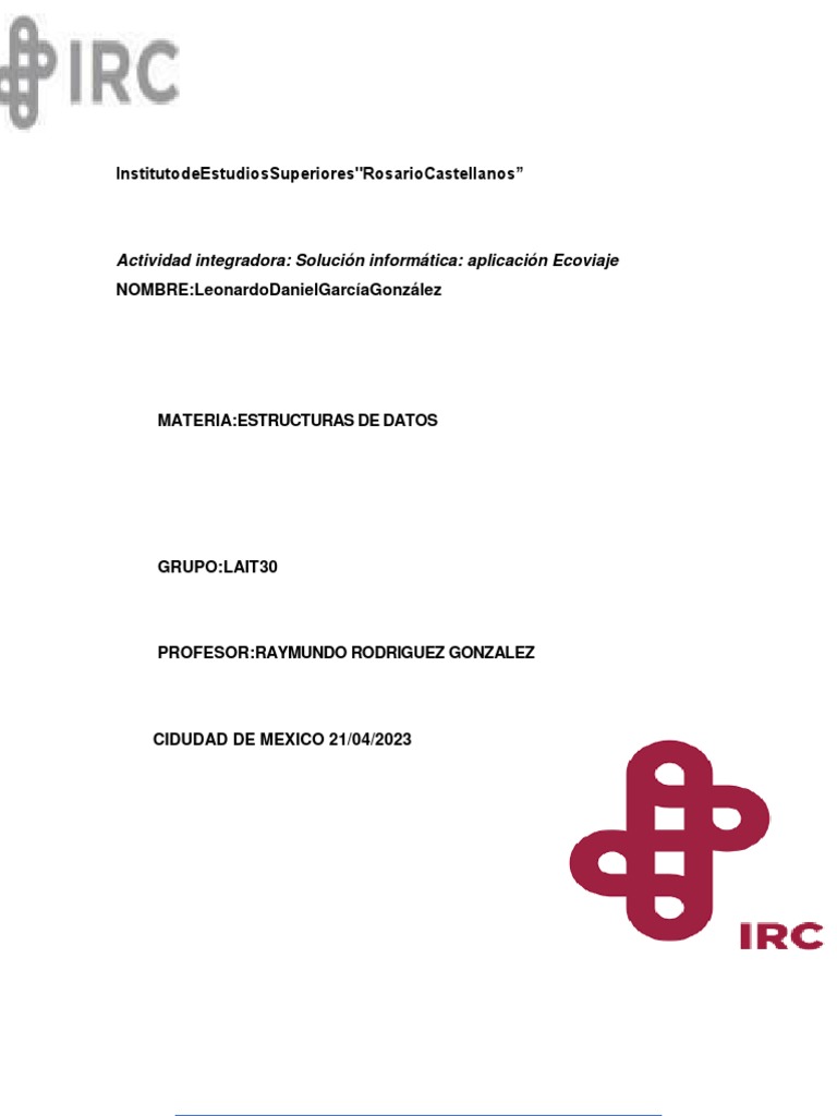 Lait301 - Ai - Garcia - Leonardo | PDF | Algoritmos y Estructuras de ... Lait301 - Ai - Garcia - Leonardo | PDF | Algoritmos y Estructuras de ...