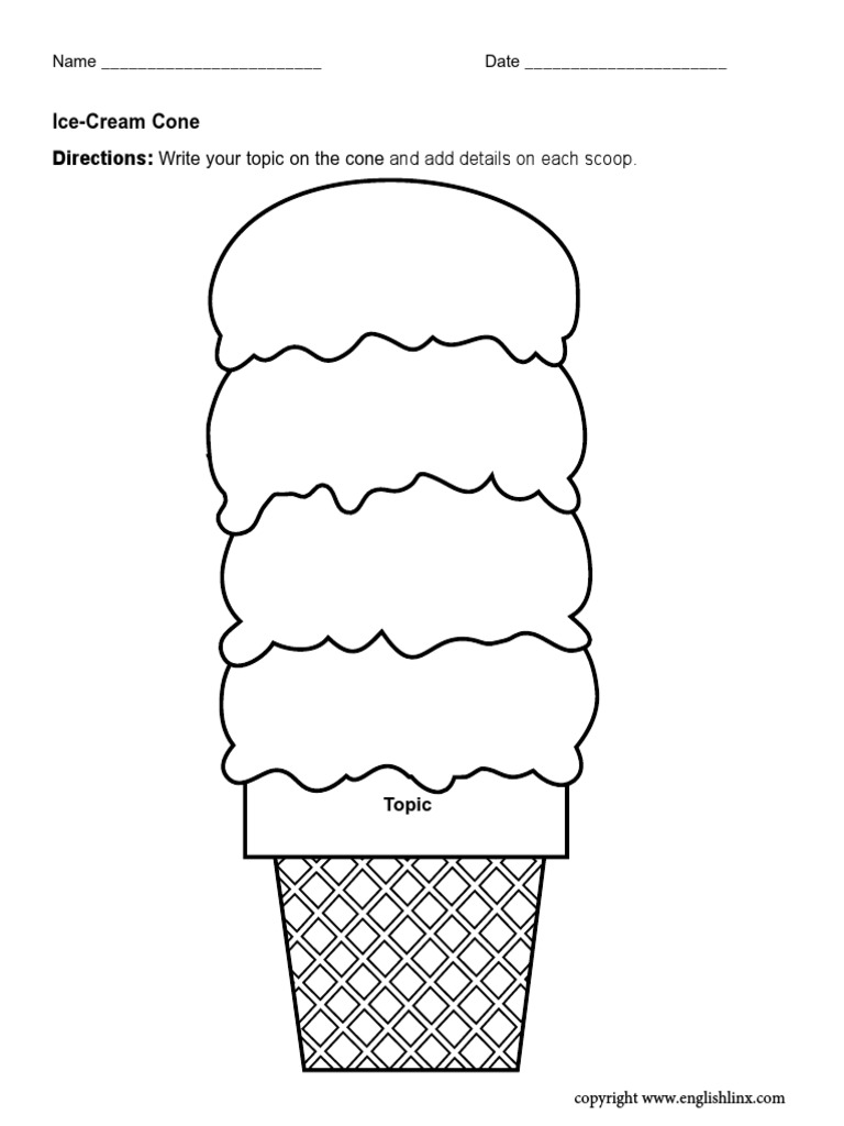 Ice Cream Cone Graphic Organizer Template | PDF | Home & Garden | Art